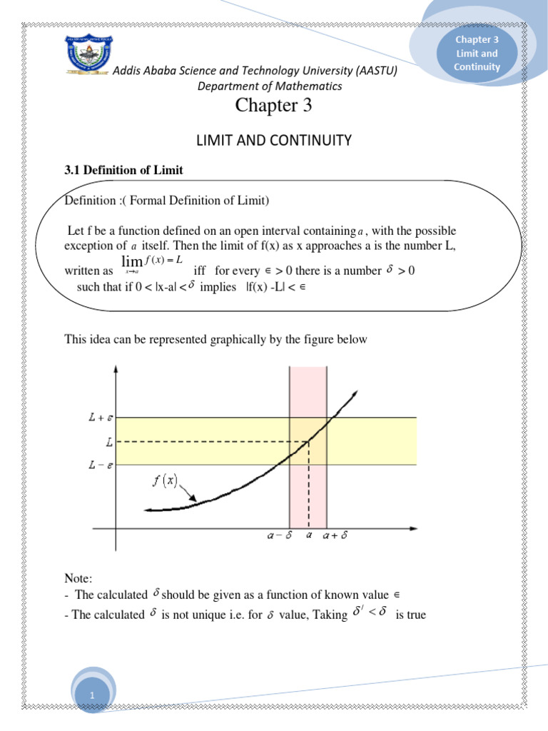 Ch-3 Limit and Continuity | PDF | Continuous Function | Function (Mathematics)