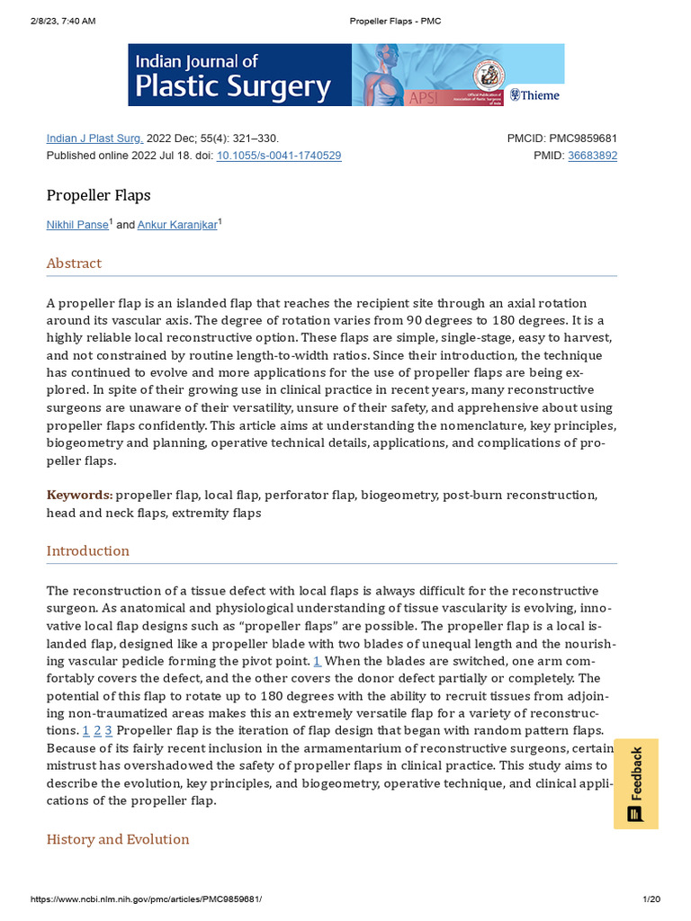 Understanding Propeller Flaps in Surgery | PDF | Vein