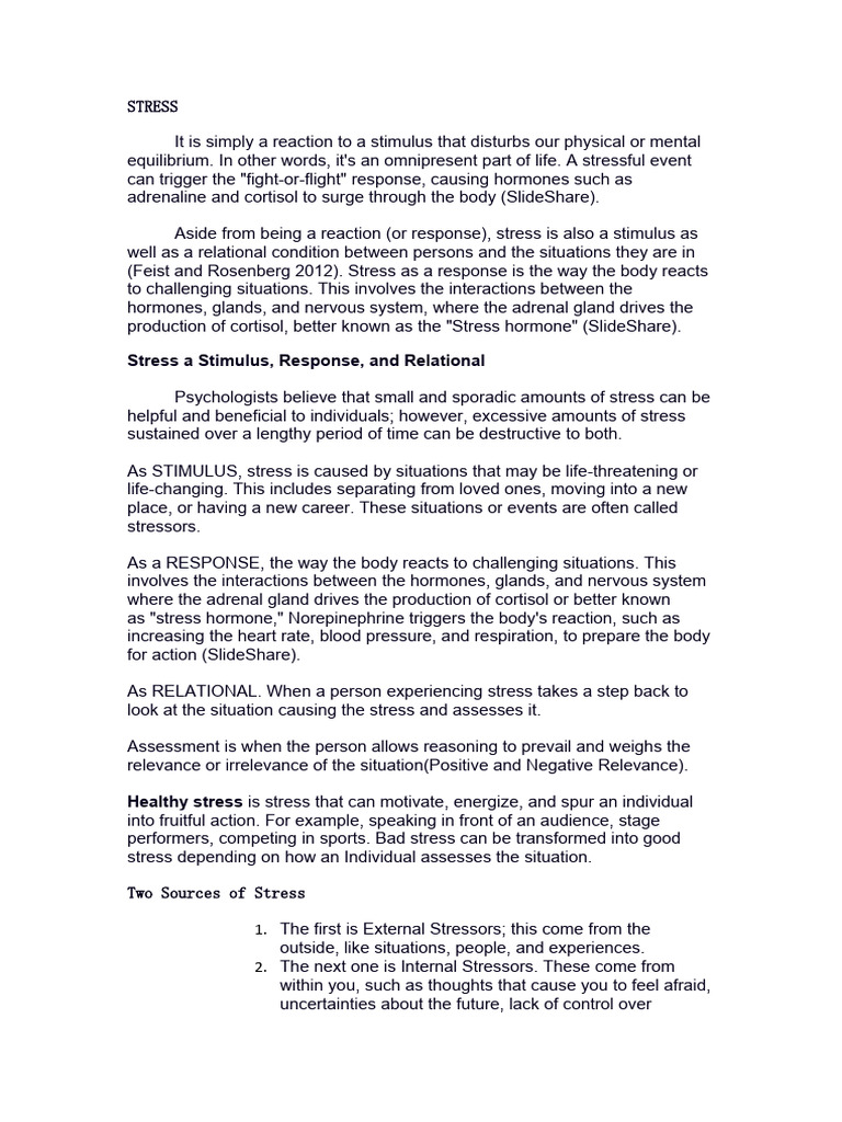 PD 7 | PDF | Stress (Biology) | Fight Or Flight Response