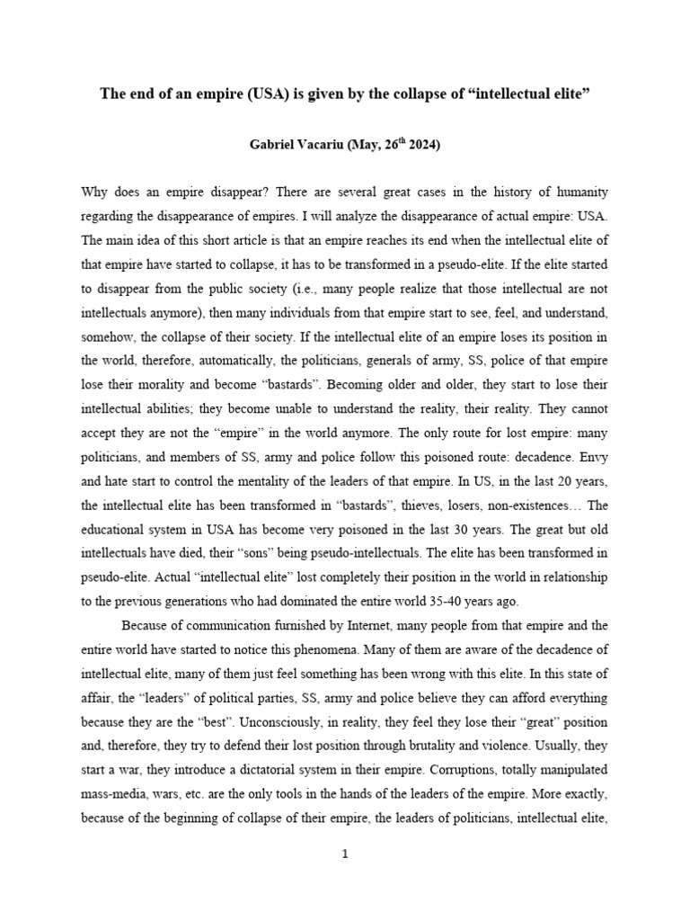 Vacariu (May 2024) The END of An EMPIRE Is Given by The End of Their ...