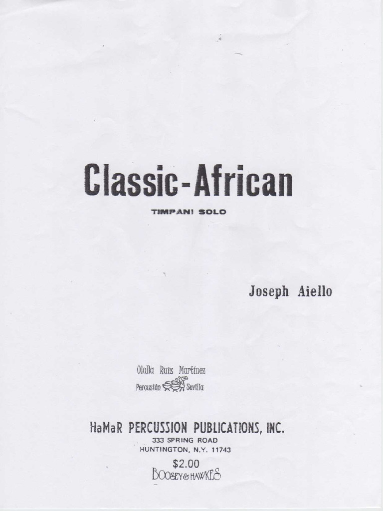 CLASSIC - AFRICAN - Joseph Aiello | PDF CLASSIC - AFRICAN - Joseph Aiello | PDF