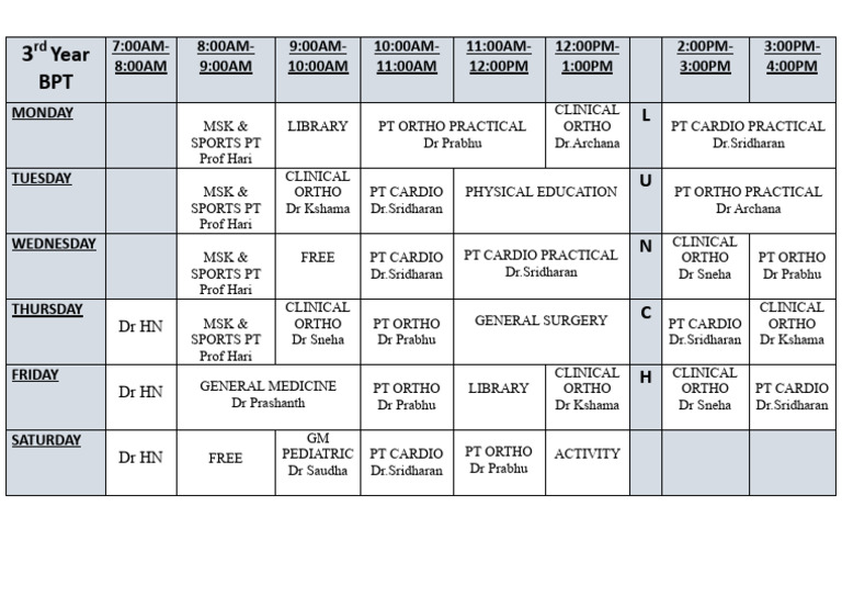Time Table | PDF