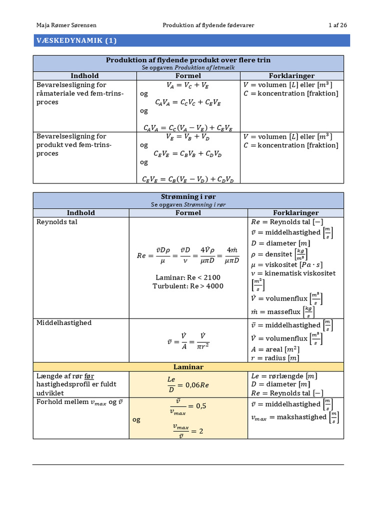 Formler Til Flydende Fødevarer | PDF
