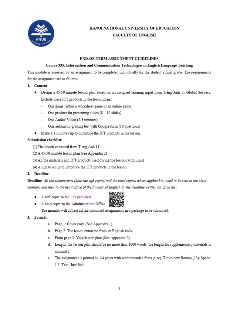 ICT End of Term Assignment Guidelines 2024 | PDF | Educational Technology | Lesson Plan