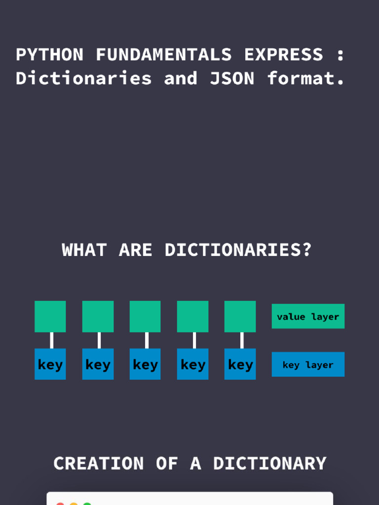 # 6 Dictionaries and JSON Format. | PDF