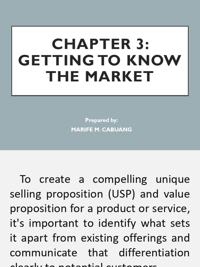 3 Getting to Know the Market | PDF | Brainstorming | Market (Economics)