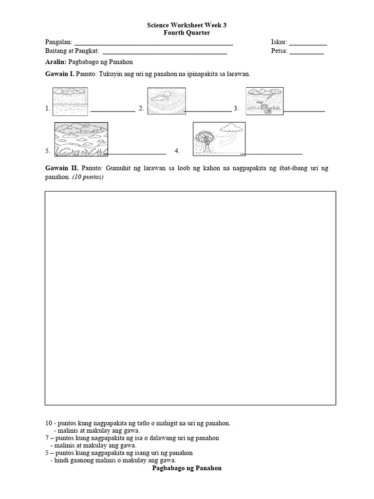 WEEK-3-Q4-SCIENCE-WORKSHEET-1 | PDF