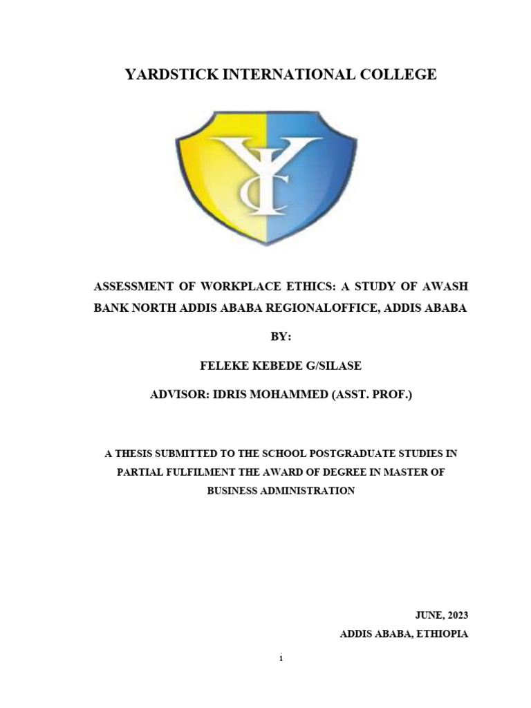 Feleke Thesis-Signed | PDF | Morality | Banks