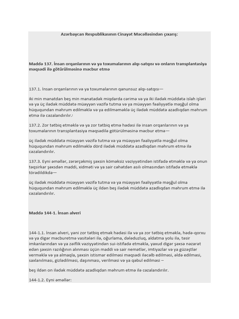 Az Res Cinayet Mecellesinden Cixaris | PDF