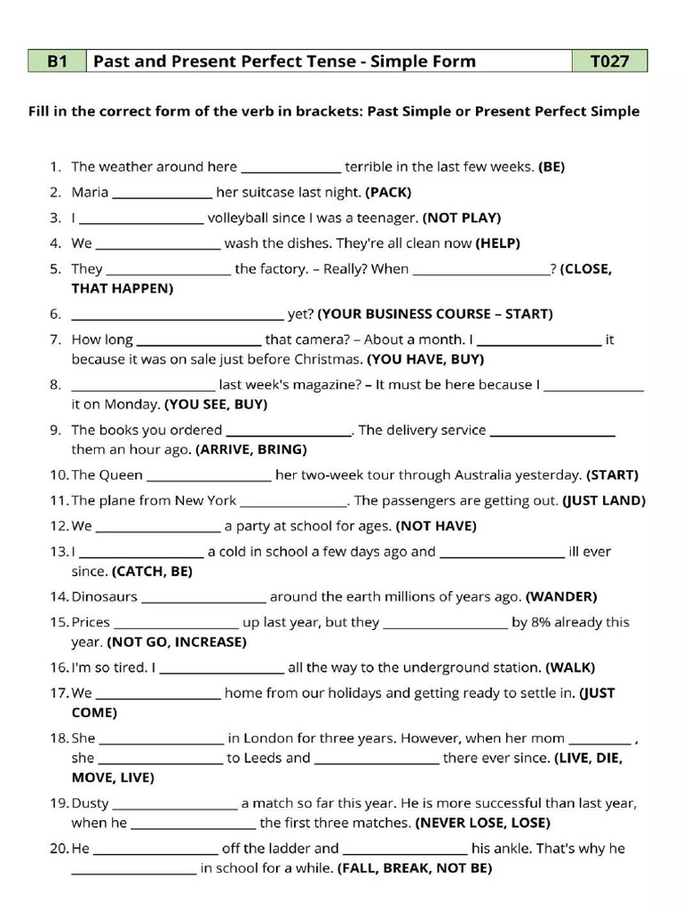 Present Past and Future Perfect Tense | PDF