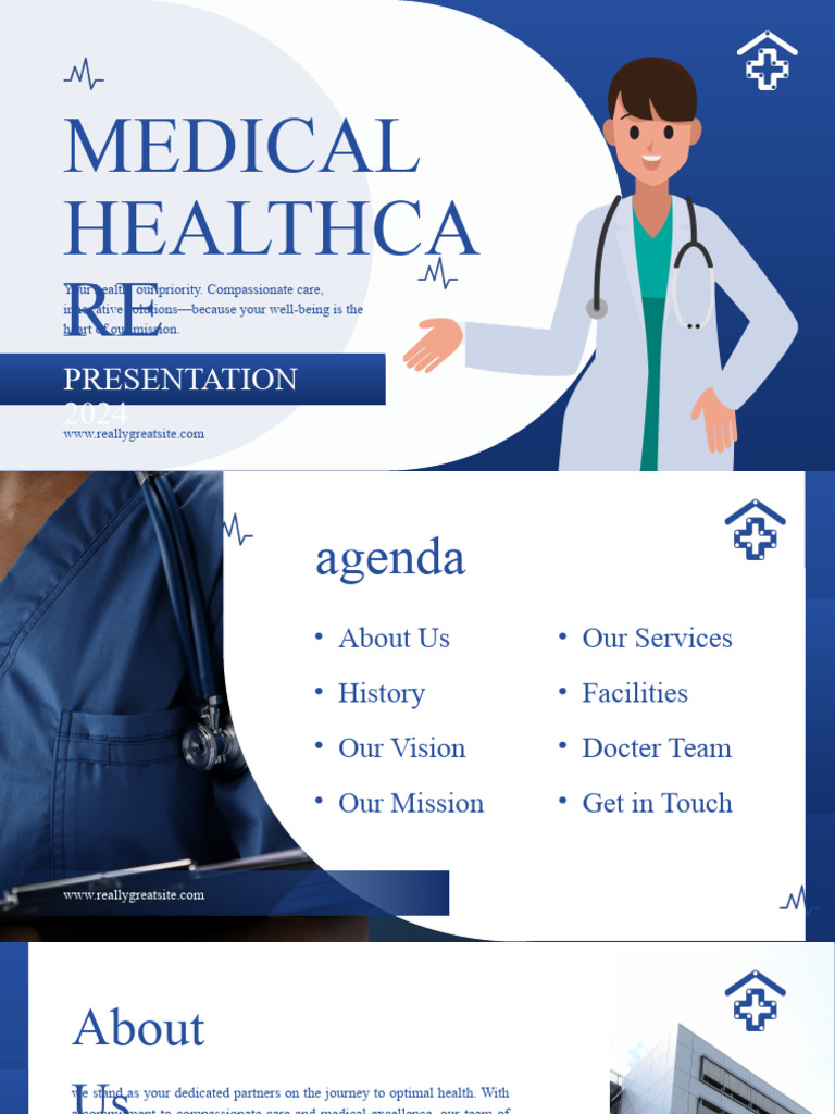 Blue White Modern Medical Healthcare Presentation | PDF | Health Care ...