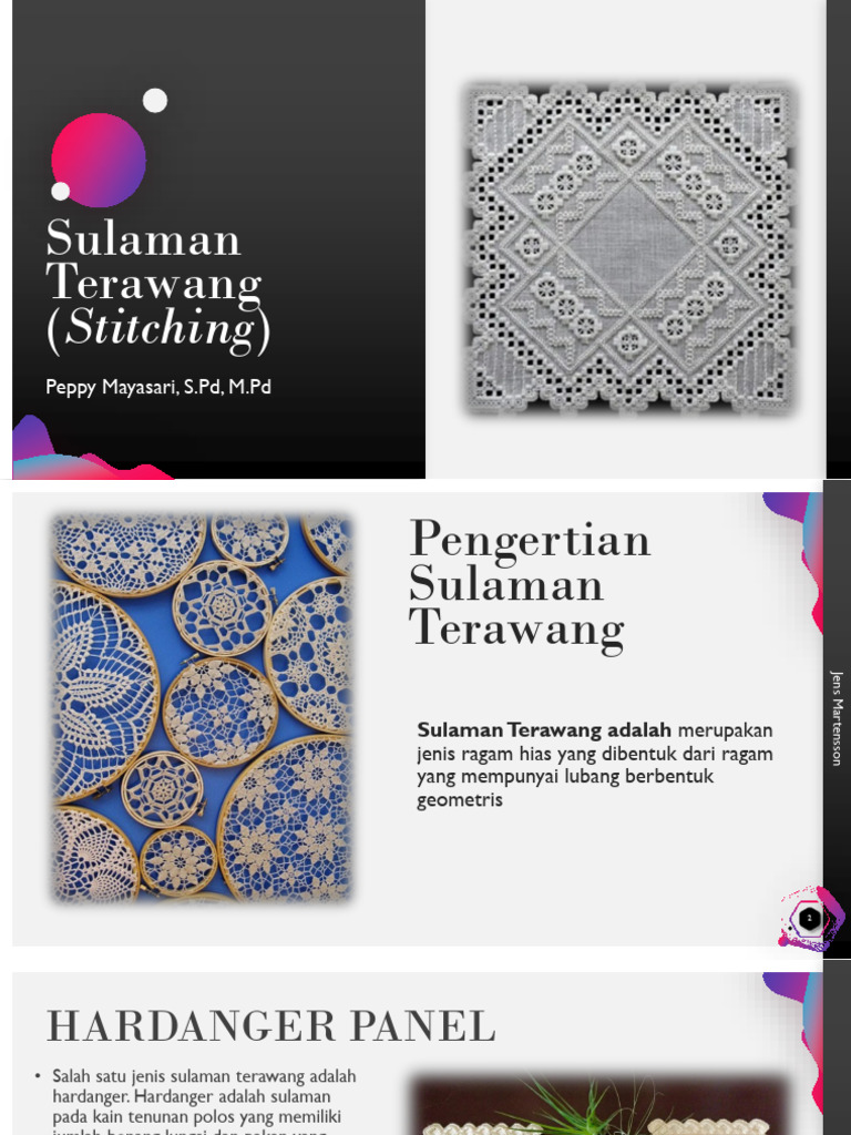 Materi 2. Sulaman Terawang (Stitching) | PDF