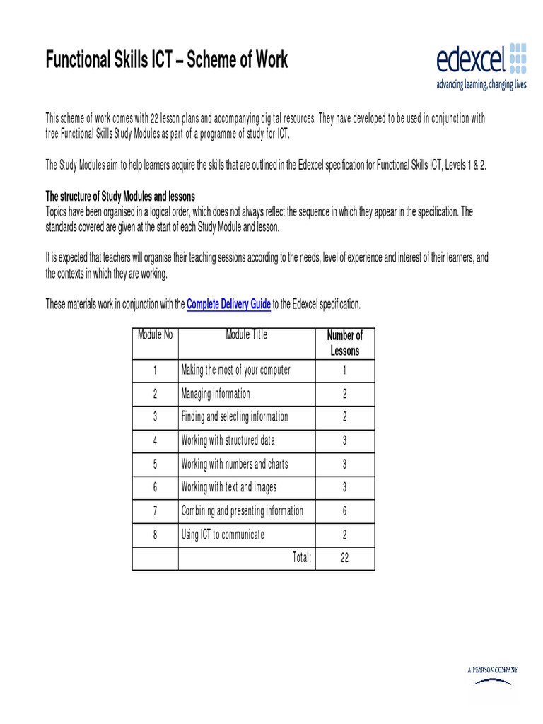 Functional Skills ICT Scheme of Work | PDF | Educational Technology ...