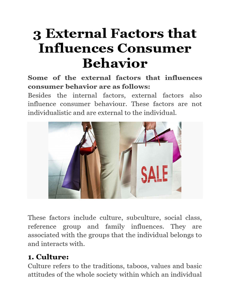 External Factors in Consumer Behavior | PDF | Behavior | Consumer Behaviour