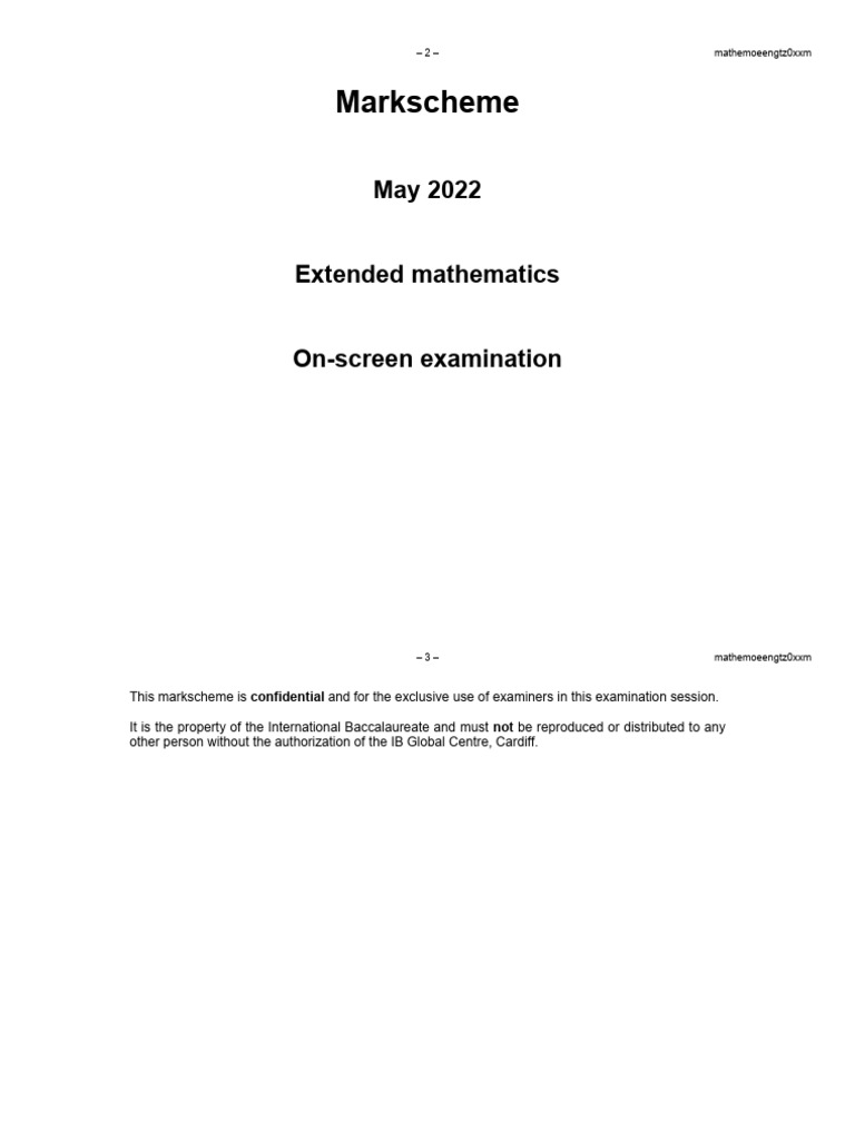 2022 Extended Mathematics Markscheme | PDF | Trigonometry | Euclidean Geometry