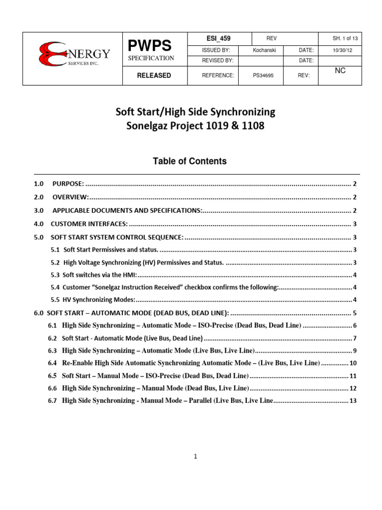 Soft - Start, Synch 52L | PDF | Electrical Substation | Relay