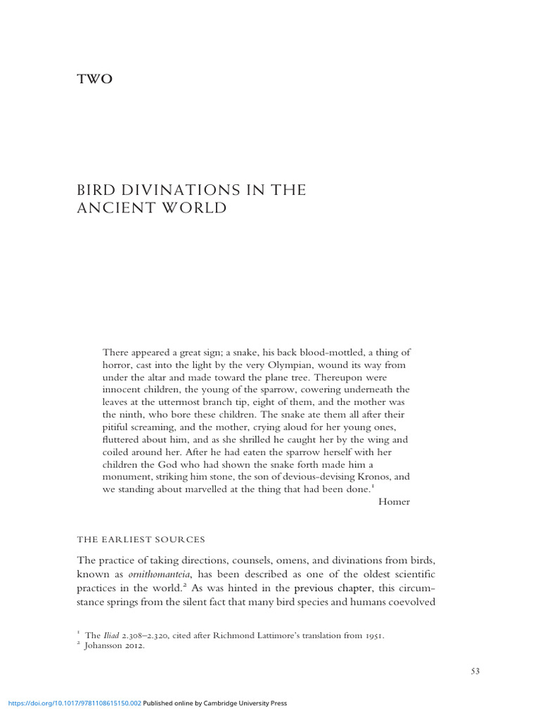 Bird Divinations in The Ancient World | PDF | Oracle | Romulus And Remus