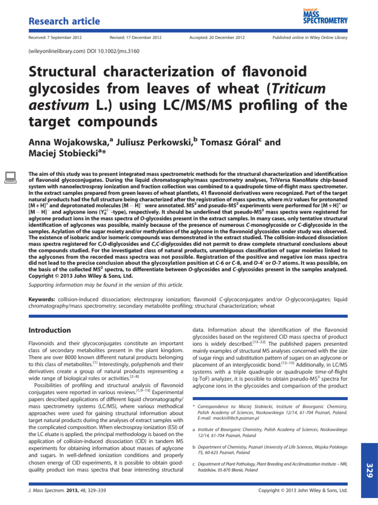 LCMS | PDF | Mass Spectrometry | Tandem Mass Spectrometry
