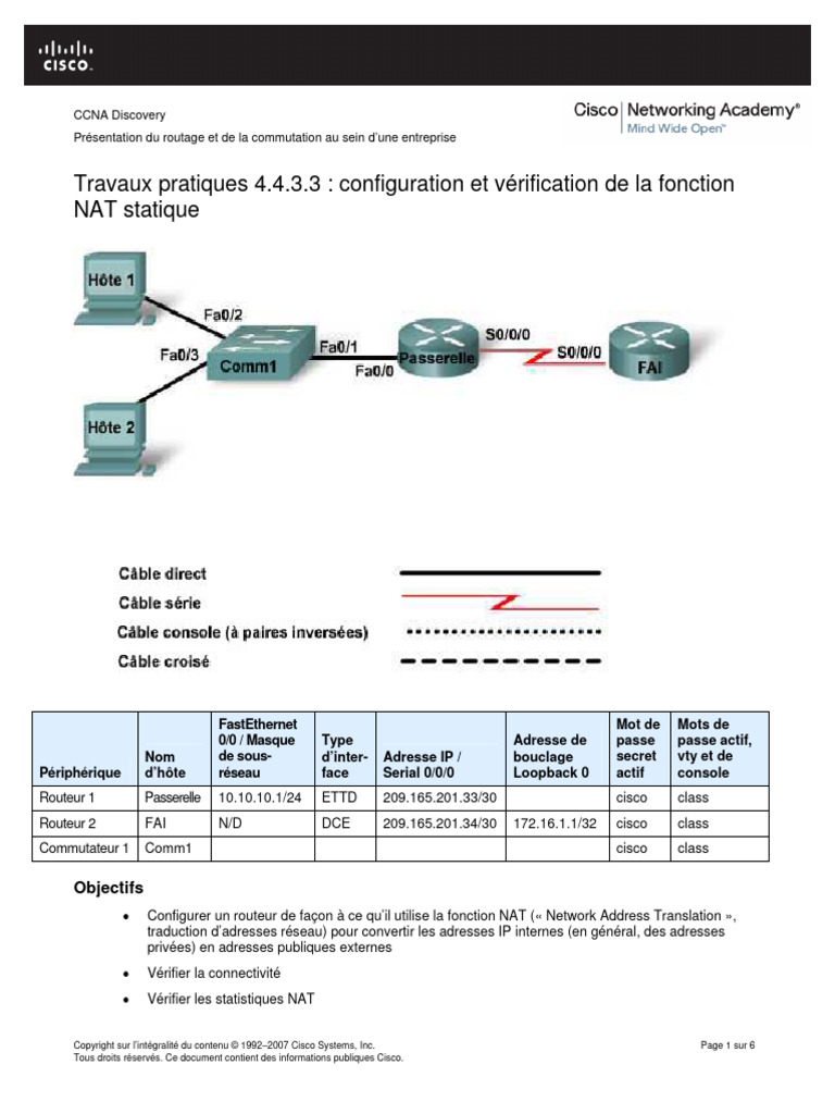TP1-nat Statique | PDF | Adresse IP | Routage
