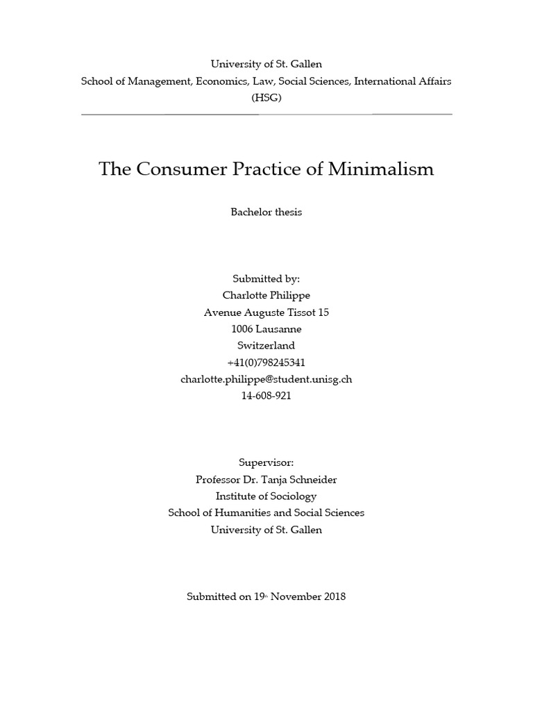The Consumer Practice of Minimalism | PDF | Consumerism | Identity ...