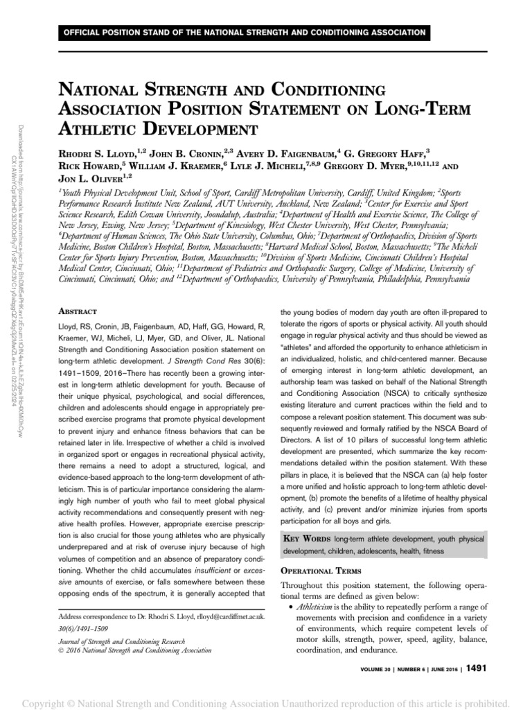 National Strength and Conditioning Association.1 | PDF | Physical ...