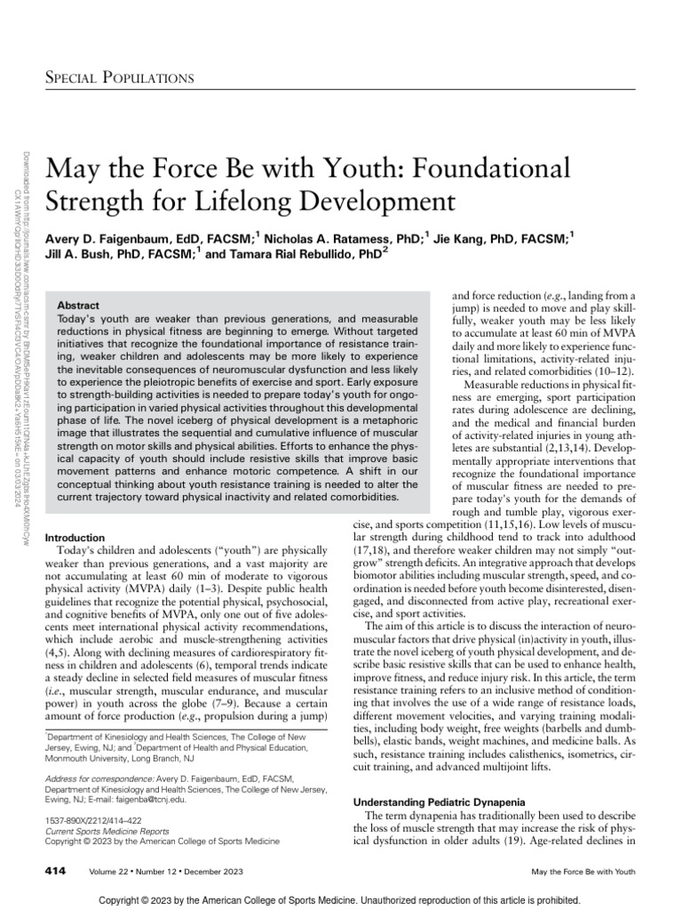 May The Force Be With Youth Foundational Strength.7 | PDF | Strength Training | Physical Fitness