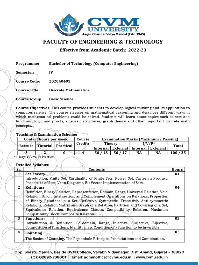 Discrete Math for Computer Engineers | PDF | Group (Mathematics) | Set ...