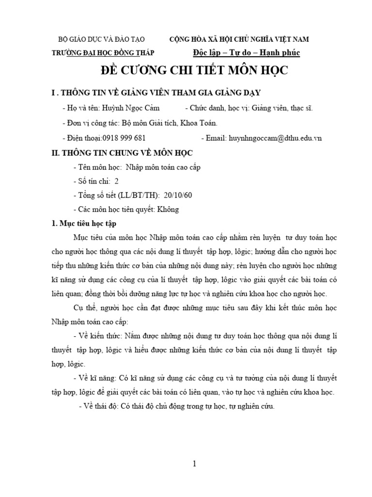 Nhap Mon Toan CC Chi Tiet | PDF
