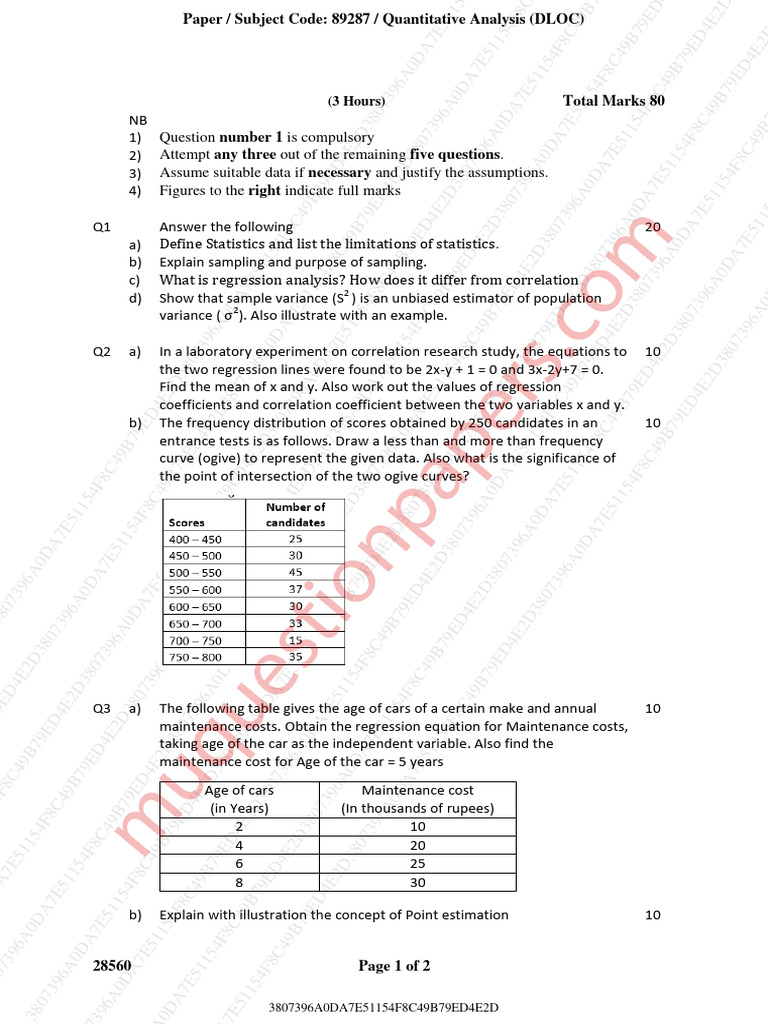 Be - Computer Engineering - Semester 6 - 2023 - May - Quantitative ...