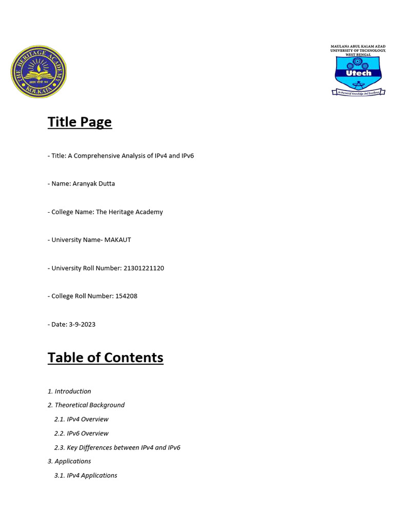 Sample Copy-Report Writing | PDF | I Pv6 | Internet Protocols