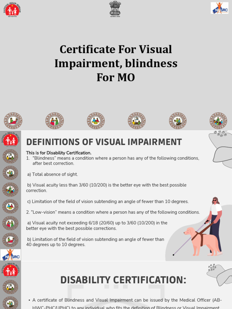 Eye Care For MO-Certificate of Visual Impairment, Blindness | PDF ...