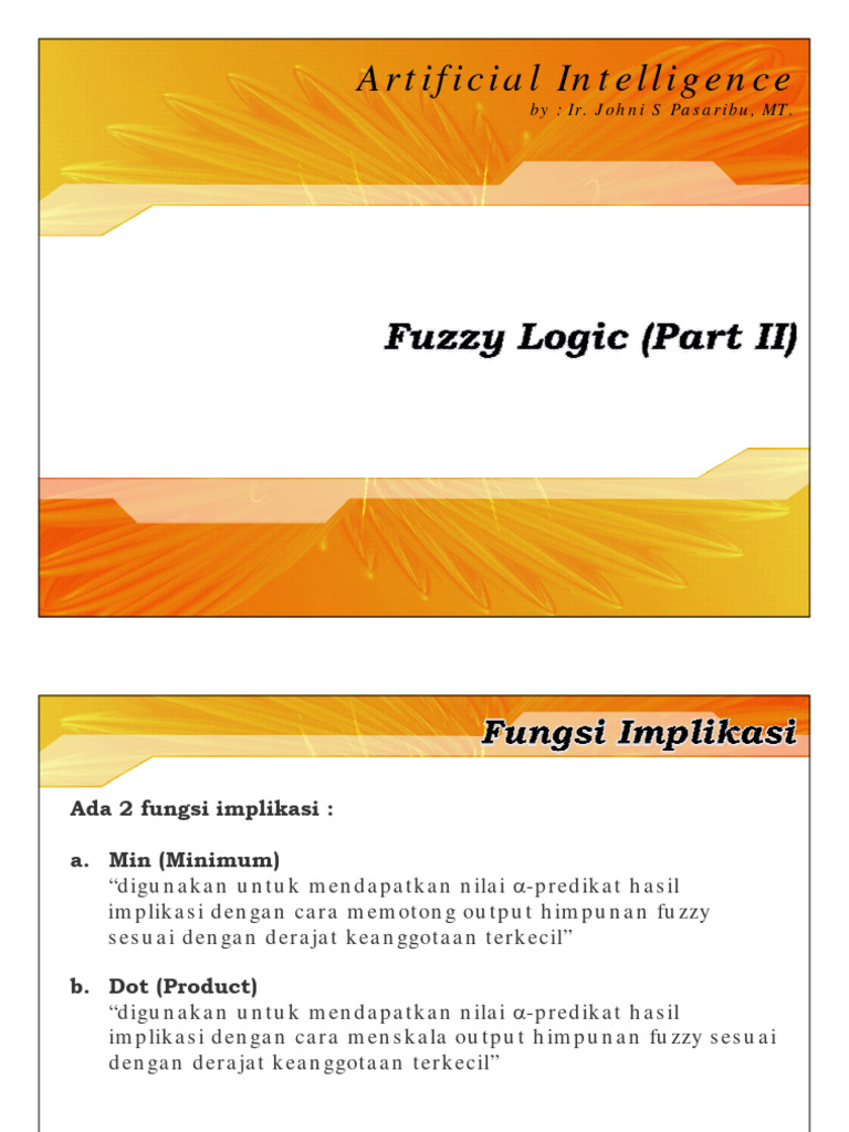 Pertemuan 9 - Fuzzy Logic (Part 2) - Piksi | PDF
