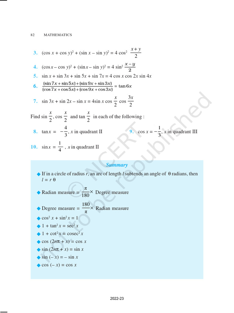 Trigono Formulae | PDF