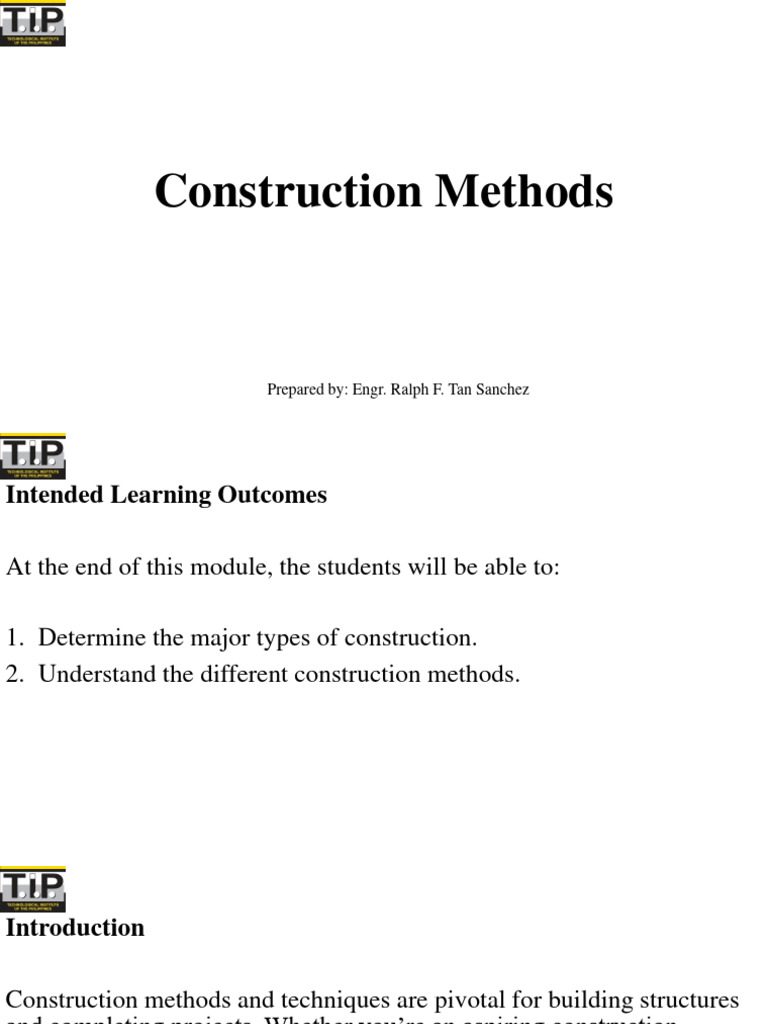 Construction Methods | PDF | Concrete | Building Engineering