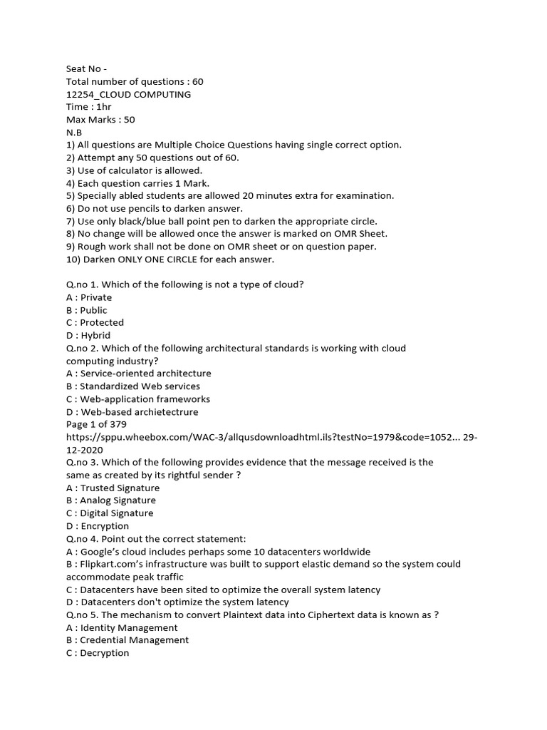CC | PDF | Cloud Computing | Software As A Service