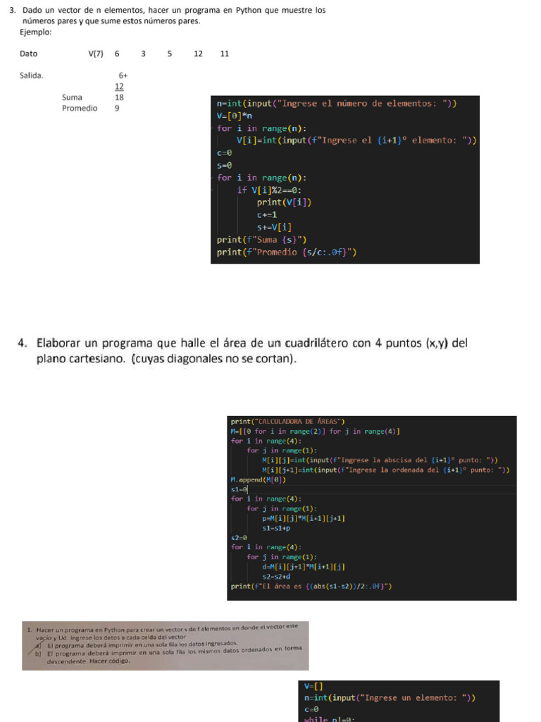 probelmas de python resueltos | PDF