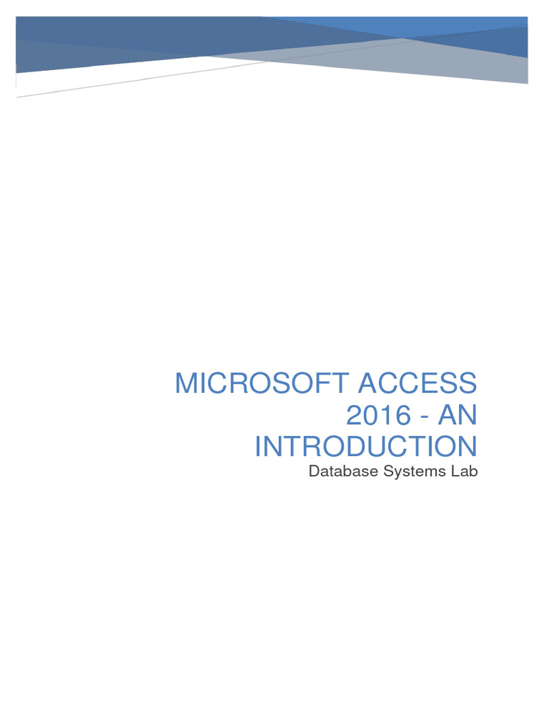 Lab Manual 02 | PDF | Microsoft Access | Databases