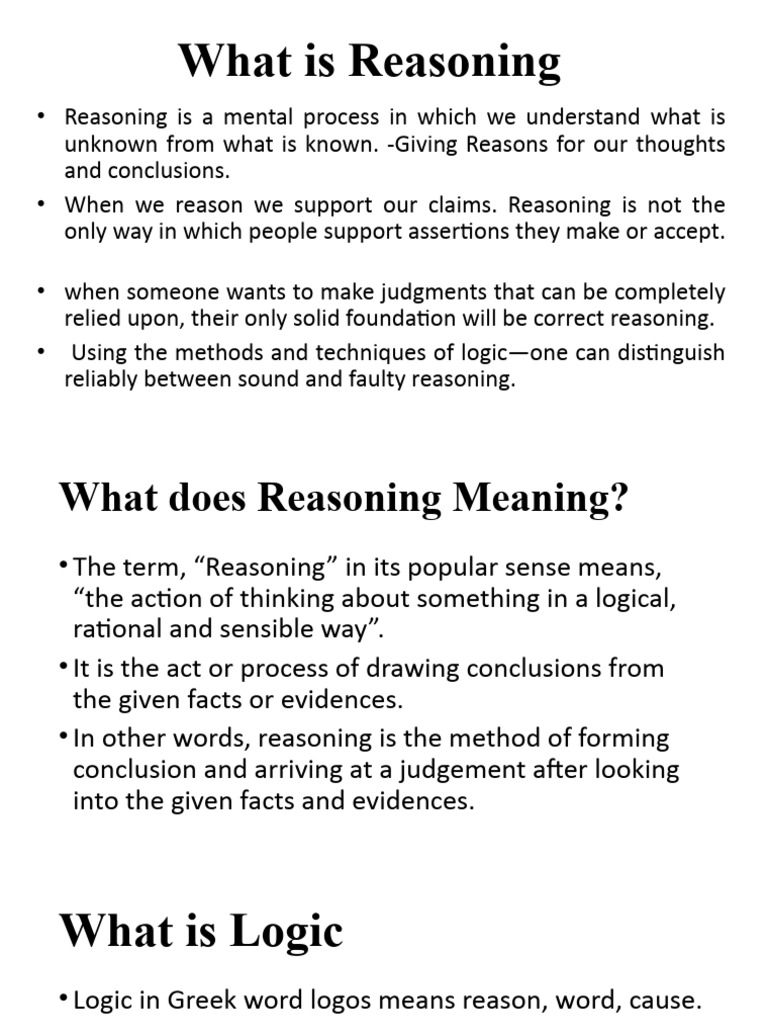 Logic and Reasoning Presentations | PDF | Logic | Argument