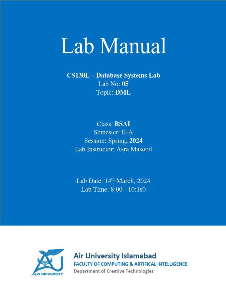 Lab Manual 05 | PDF | Databases | Data Management