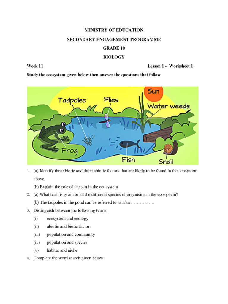 Grade 10 Integrated Science Week 11 Lesson 1 Worksheets 1 and ...