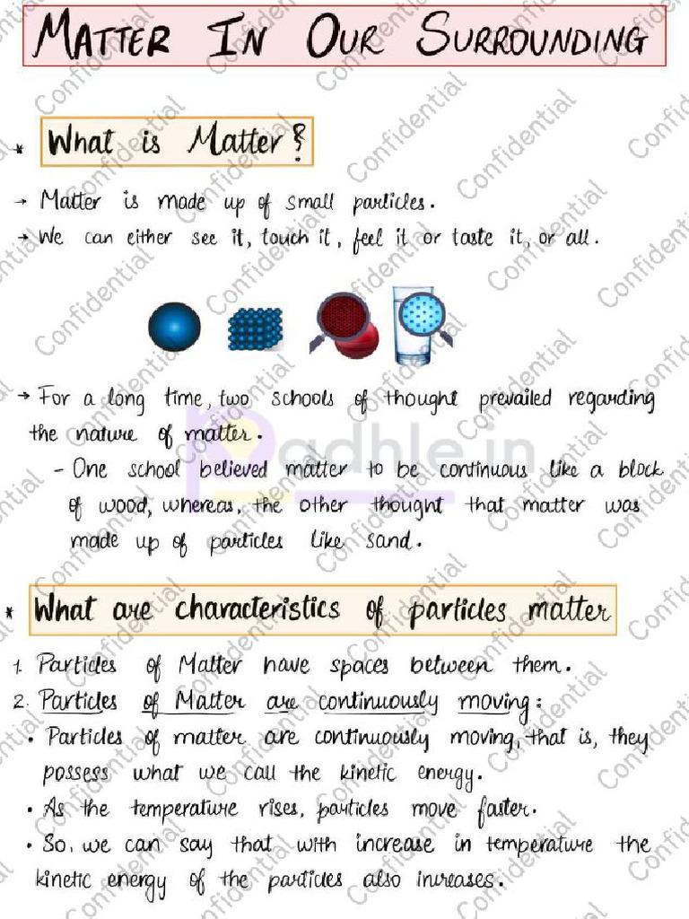 Matter in Our Surrounding - Class 9 Notes | PDF