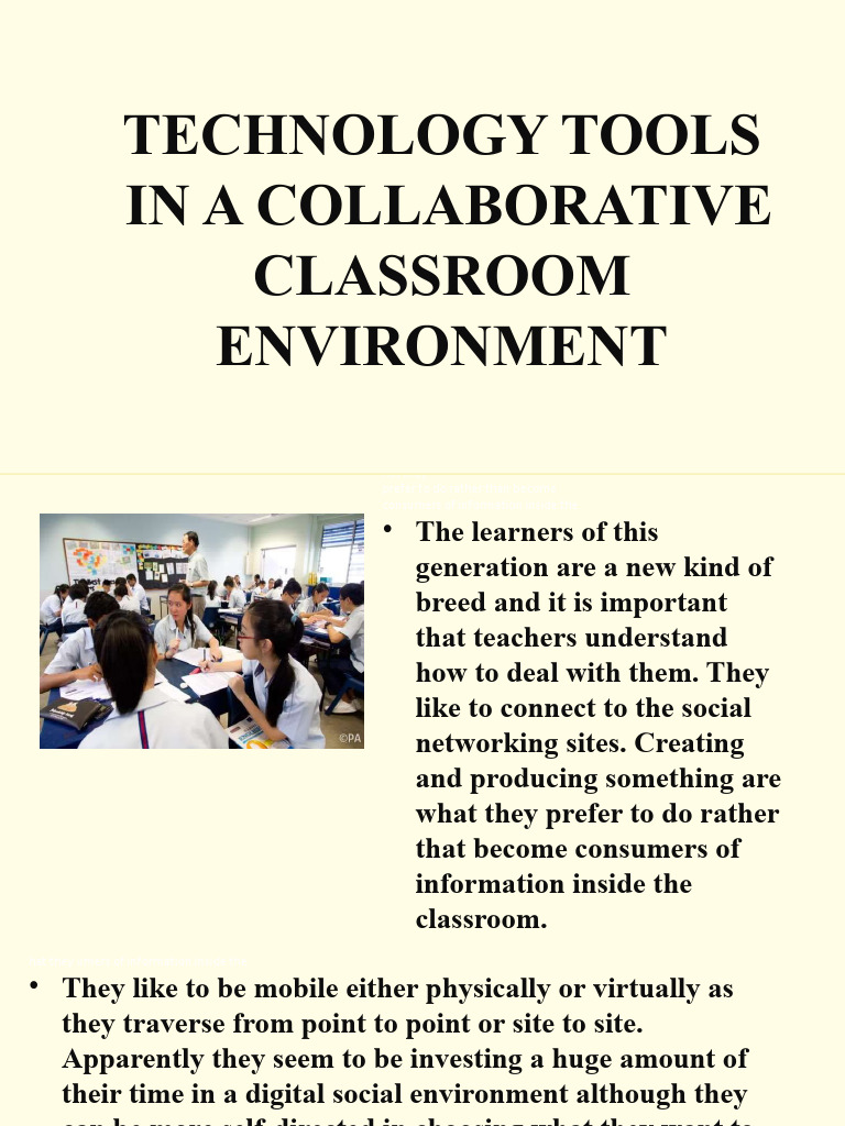 Technology Tools in A Collaborative Classroom Environment Richell Larroza Original 1 | PDF