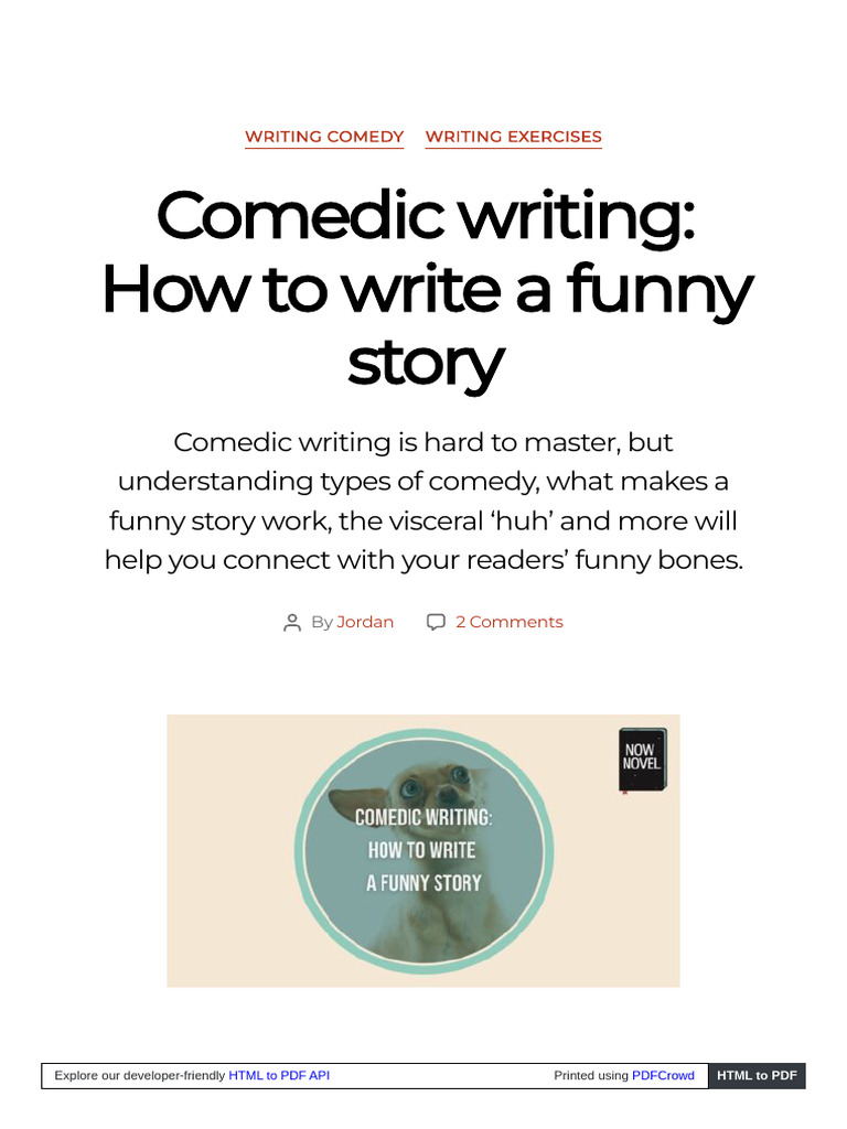 WWW Nownovel Com Blog Comedic Writing | PDF | Comedy | Stand Up Comedy