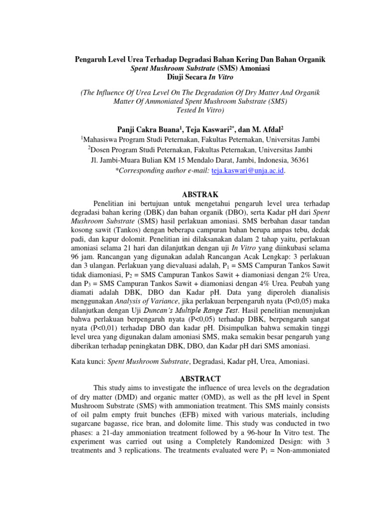 "Pengaruh Urea pada Degradasi SMS" | PDF | Sains & Matematika