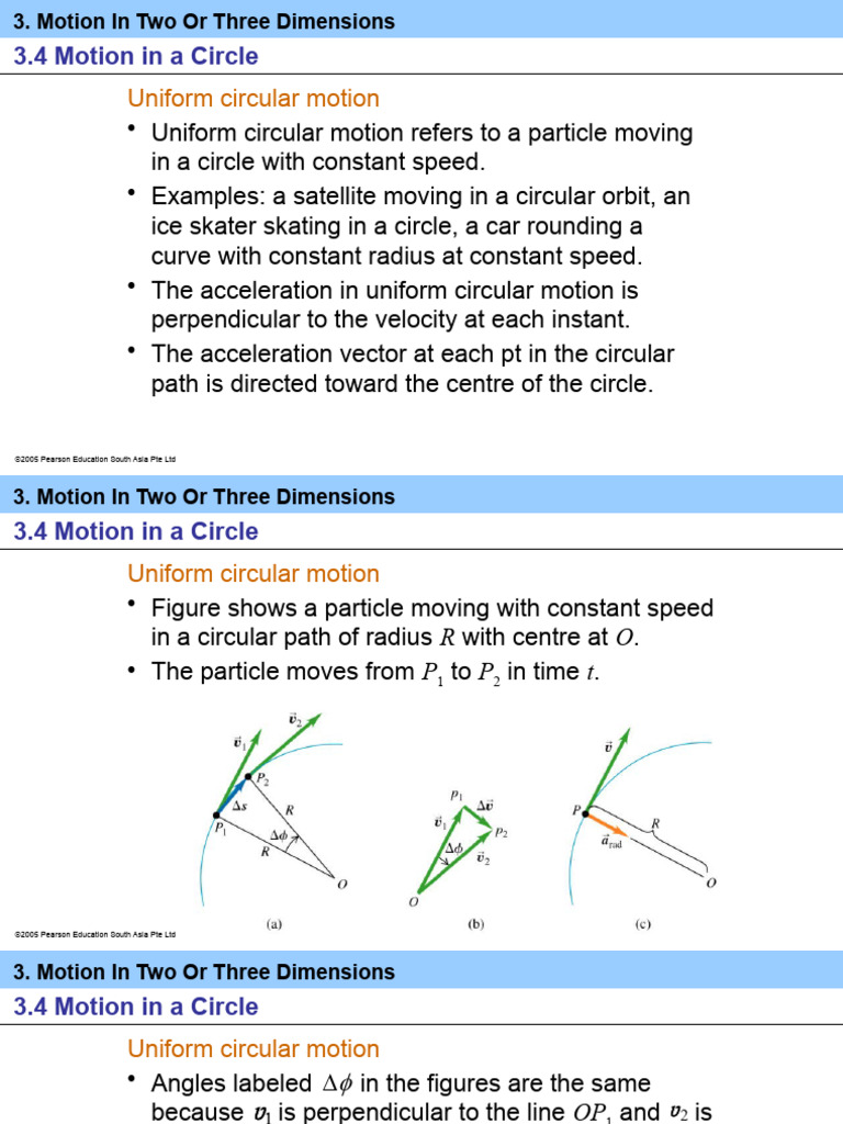 Uniform Circular Motion: 3.4 Motion in A Circle | PDF | Acceleration | Mechanics