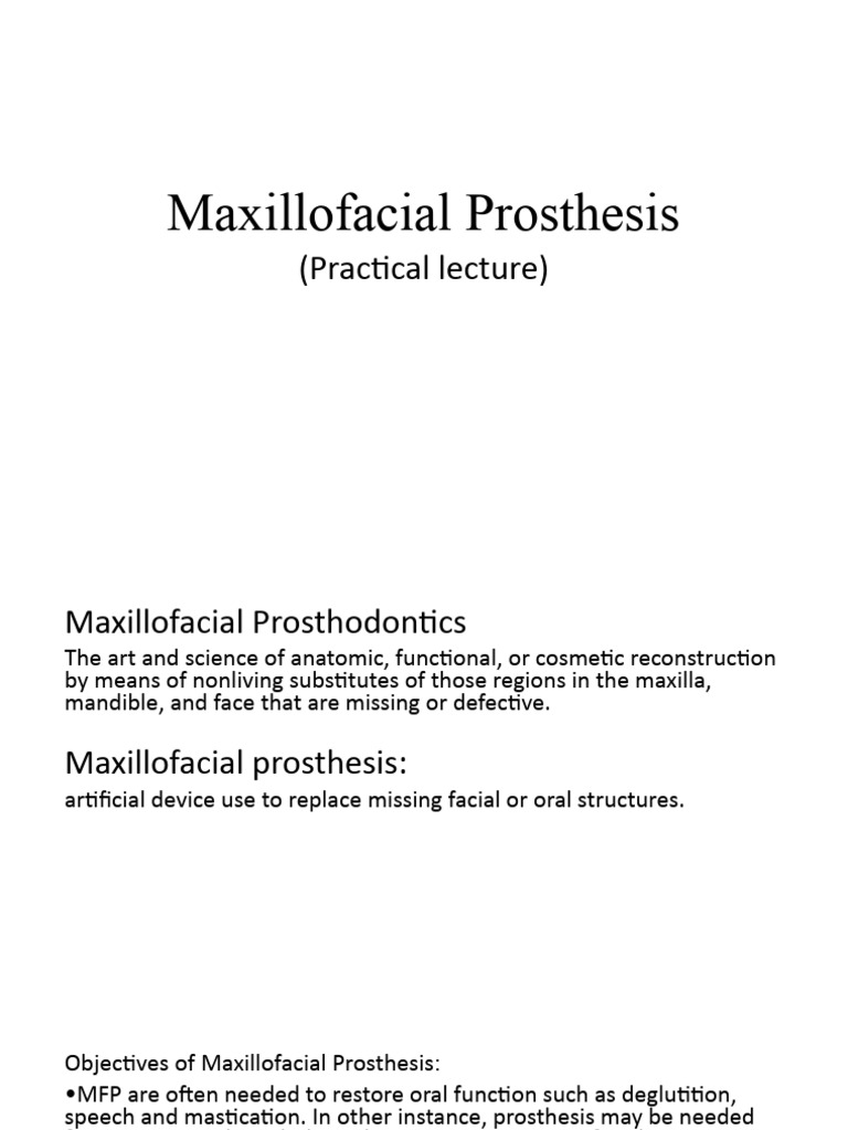 Maxillofacial Prosthesis 3 | PDF | Oral And Maxillofacial Surgery ...