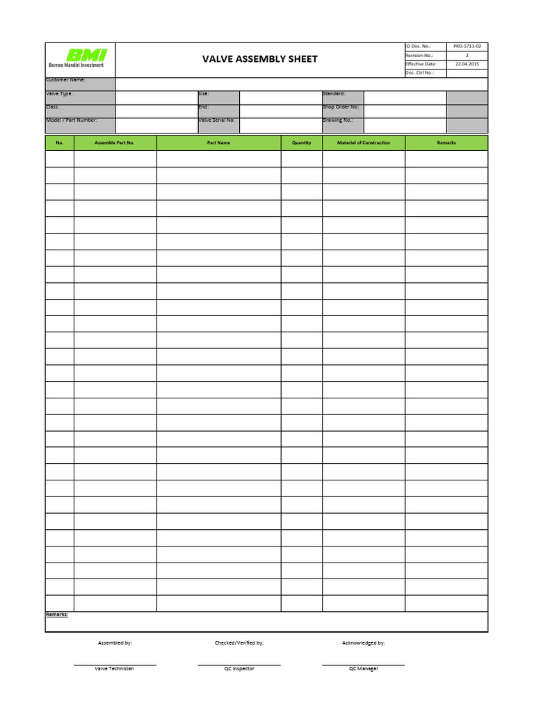PRO-5711-02 Assembly Sheet Rev.2 | PDF