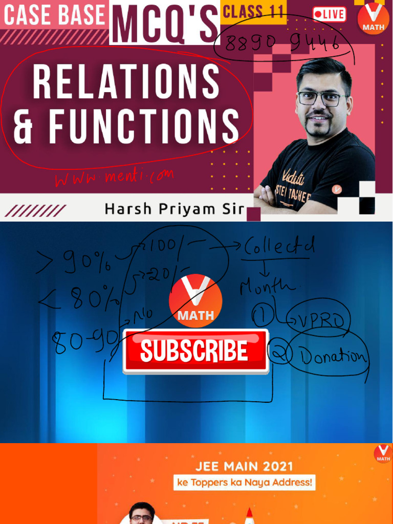 Case based mcq _ Relations and Functions_ 11th _ Vmath | PDF | Mathematics | Mathematical Concepts