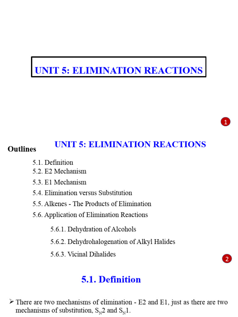 Overview of Elimination Reactions | PDF | Alkene | Chemical Reactions