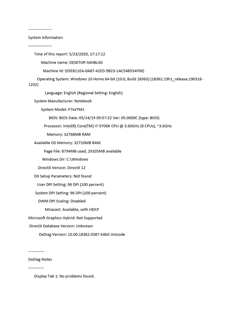System Information | PDF | Device Driver | Codec